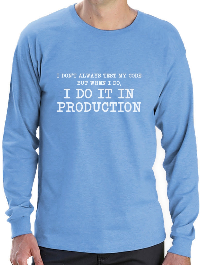 I Dont Always Test My Code Funny Coder Programmer Long Sleeve T 9449